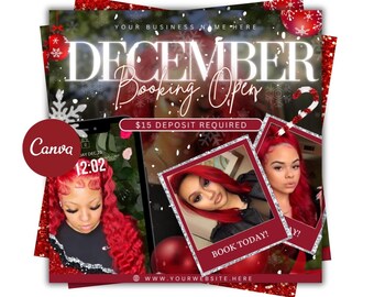 December Bookings Flyer, Book Now Flyer, December Appointment Flyer ...