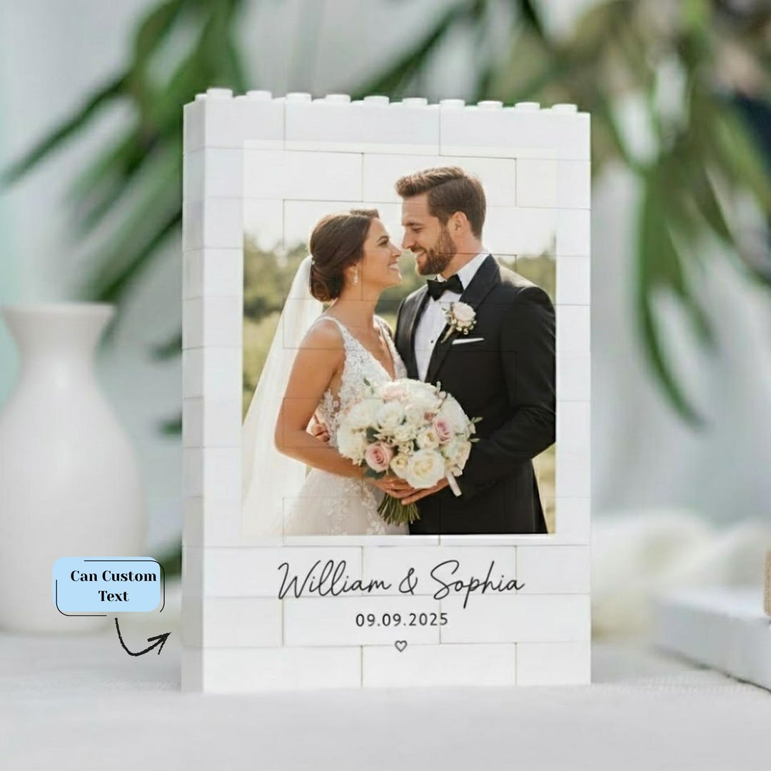 Personalized Anniversary Photo Building Blocks Gift, Custom Building ...