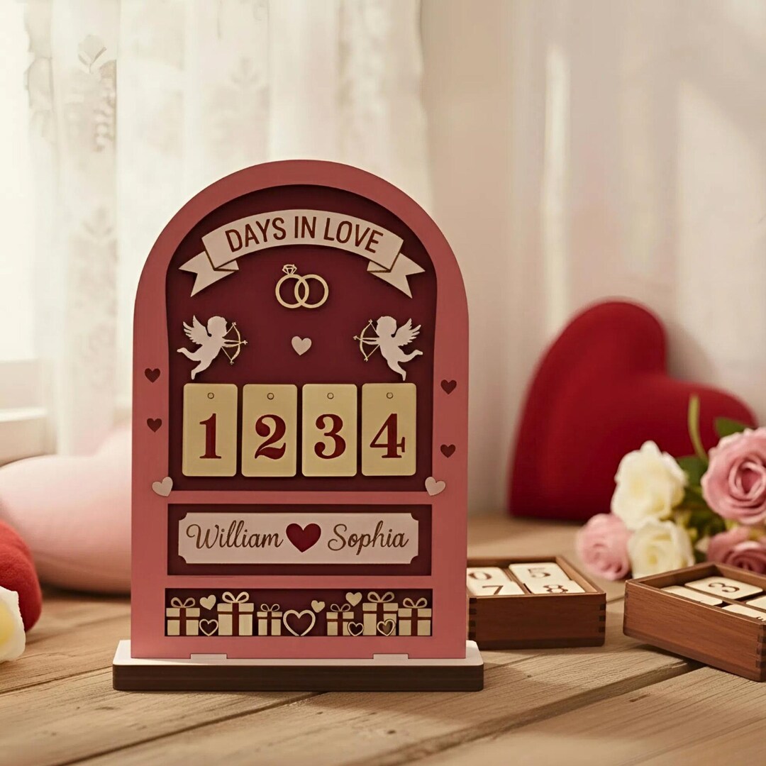 Personalized Days in Love Tracker, Custom Couple Anniversary Gift ...