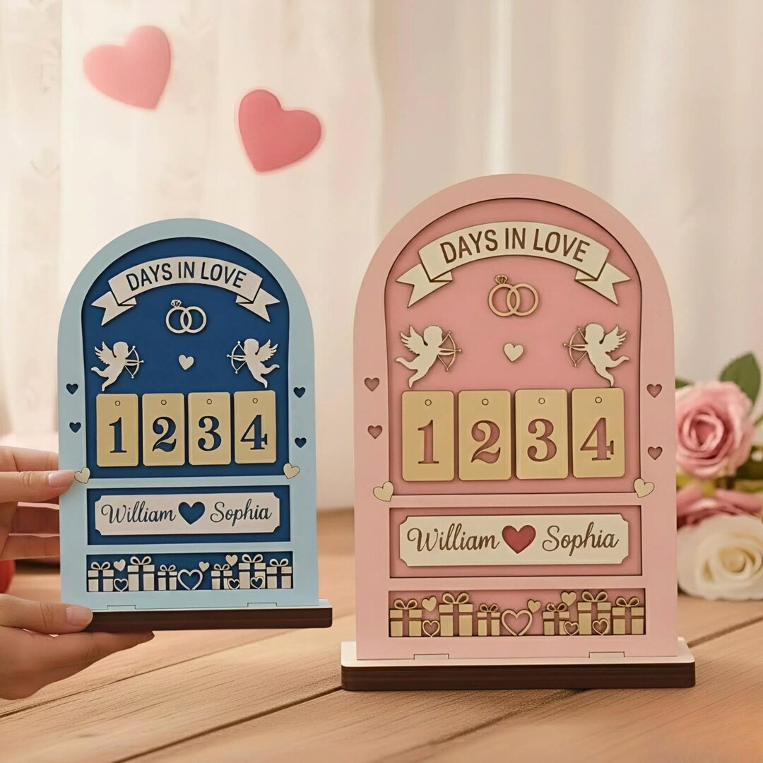 Personalized Days in Love Tracker, Custom Couple Anniversary Gift ...