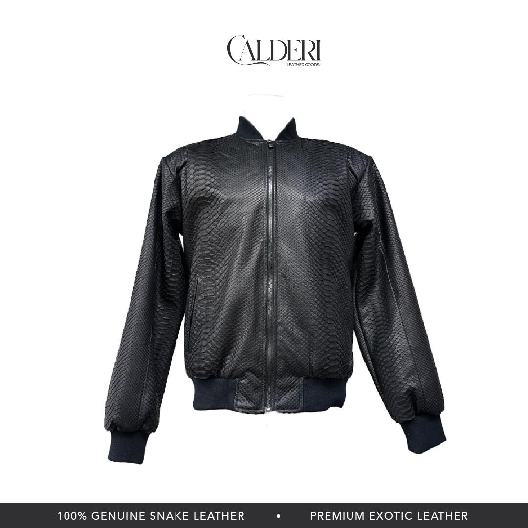 Calderi | Black Python Jacket Bomber Style for Men - Etsy