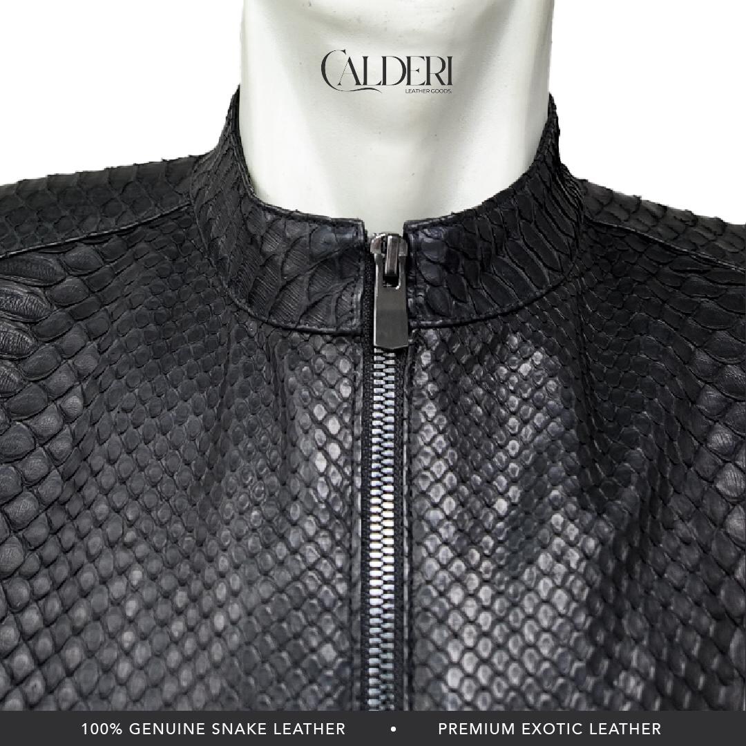 Python Leather Jacket for Men - Etsy