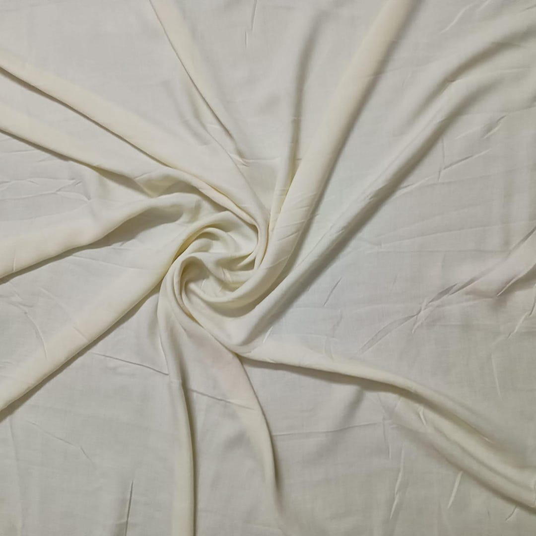 Ivory Rayon Cupro Fabric: Soft Dressmaking Fabric by the Yard - Etsy
