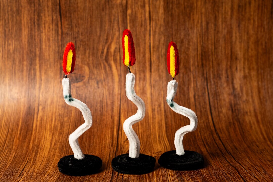Halloween Pipe Cleaner Twisted Ghost Candle Decoration\handmade Candle ...