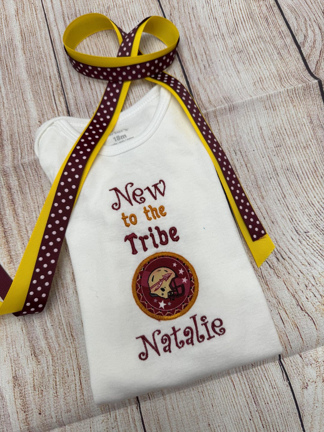 Embroidered FSU Seminoles Baby Bodysuit: Nole Helmet Applique - Etsy