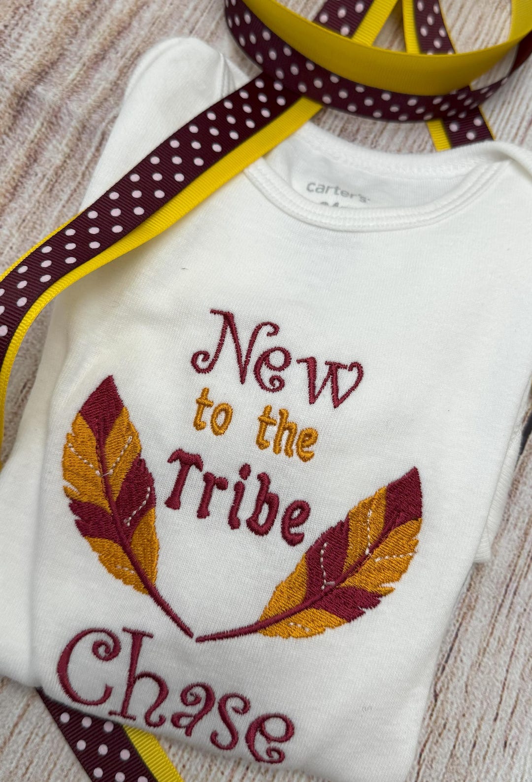 New to the Tribe Embroidered FSU Bodysuit. Seminole Baby. Nole Rookie ...