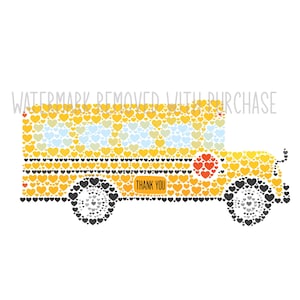 INSTANT Digital Download - THANK YOU School Bus Hearts - Svg Pdf Png ...