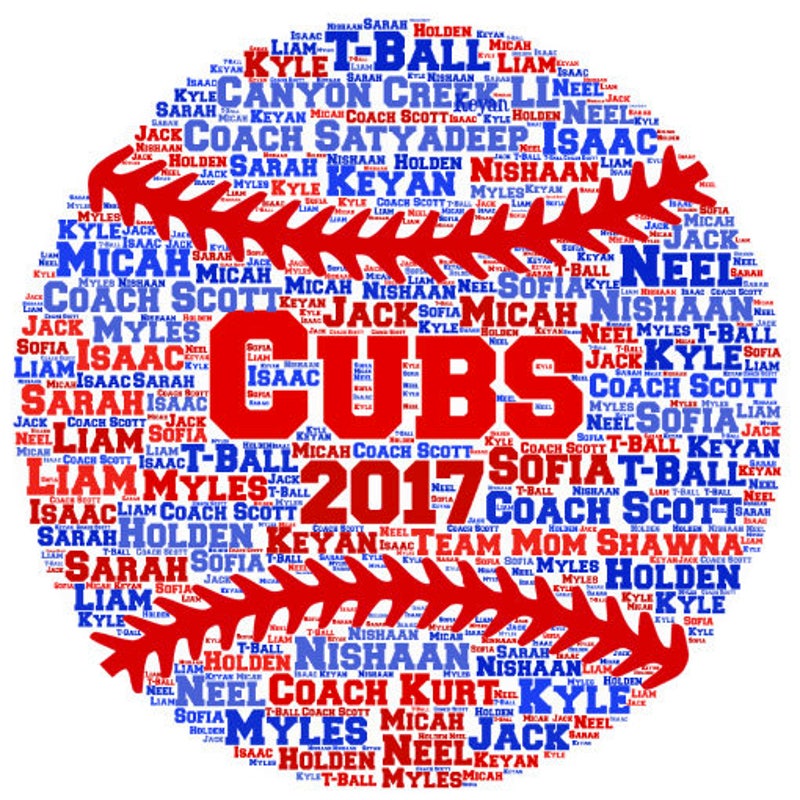 Baseball Word Cloud - Etsy