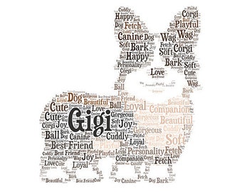 Corgi Word Art - Etsy
