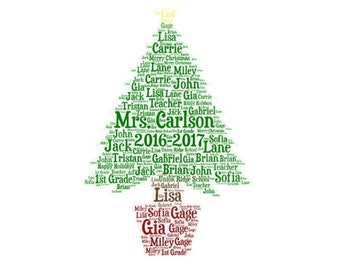 Christmas Word Tree - Etsy
