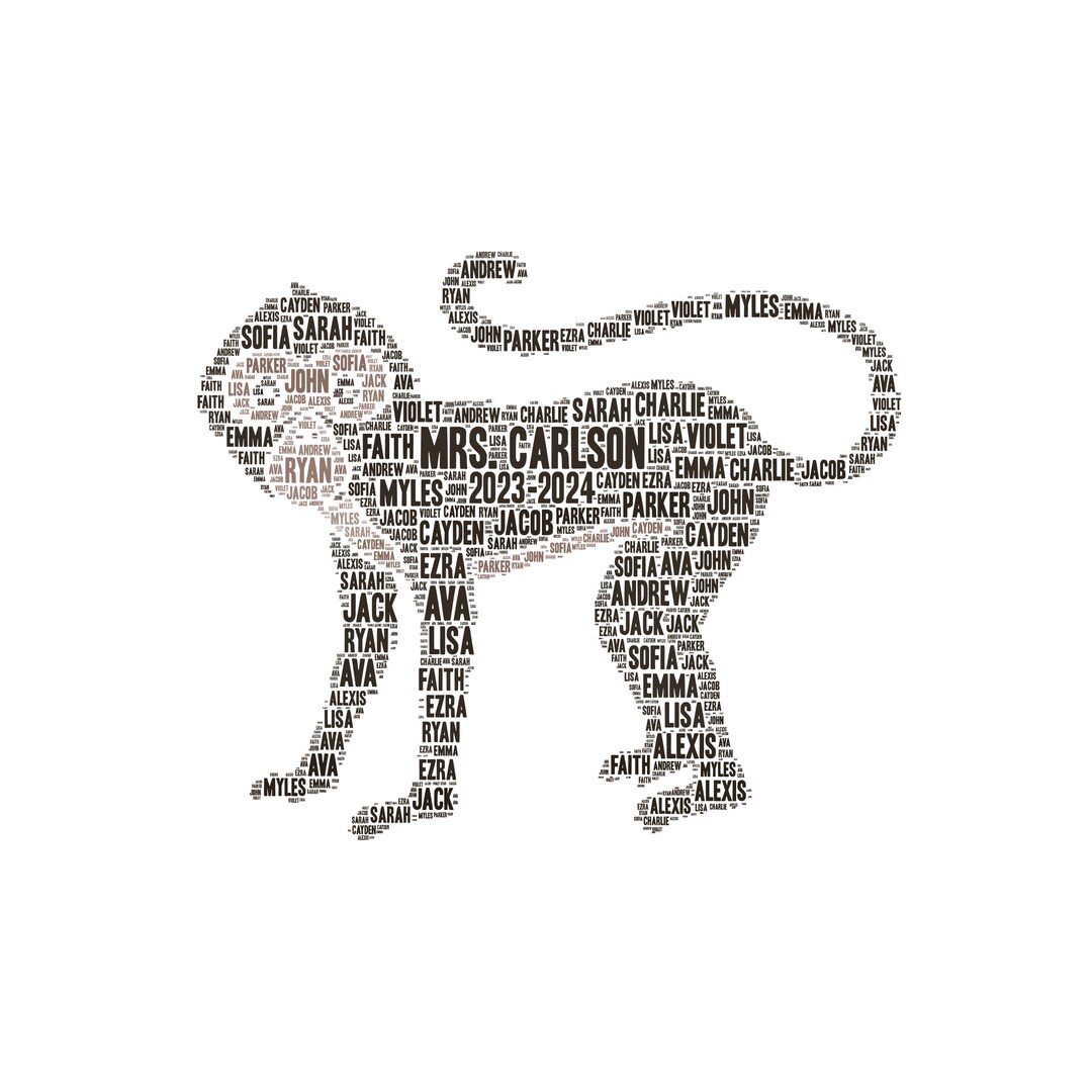 Digital TEACHER Inspired Word Cloud Art Spider MONKEY Makes Great Gift ...