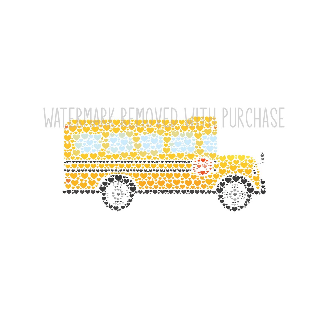 INSTANT Digital Download - SCHOOL BUS Hearts - Svg Pdf Png Jpg - Great ...