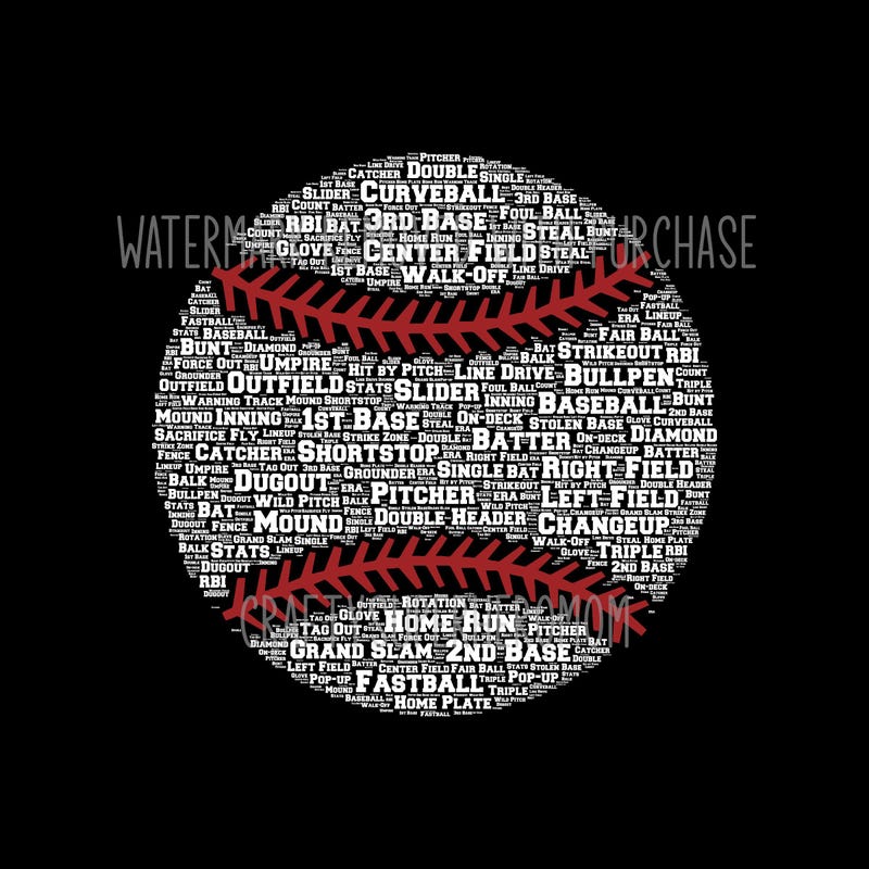 Baseball Words - Etsy
