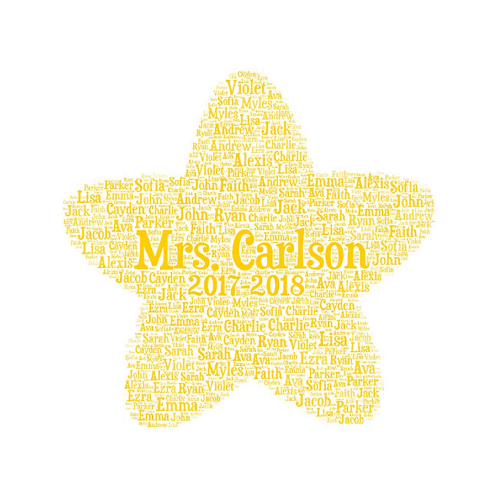 Digital STAR Word Cloud Art Wordle Makes a Great Gift - Etsy