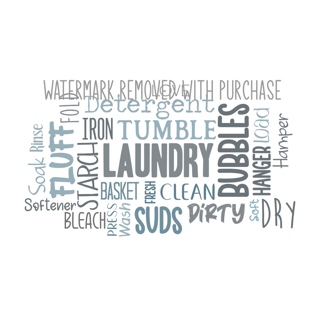 INSTANT Digital Download - Laundry Word Cloud Wordle Svg Pdf Png Jpg ...