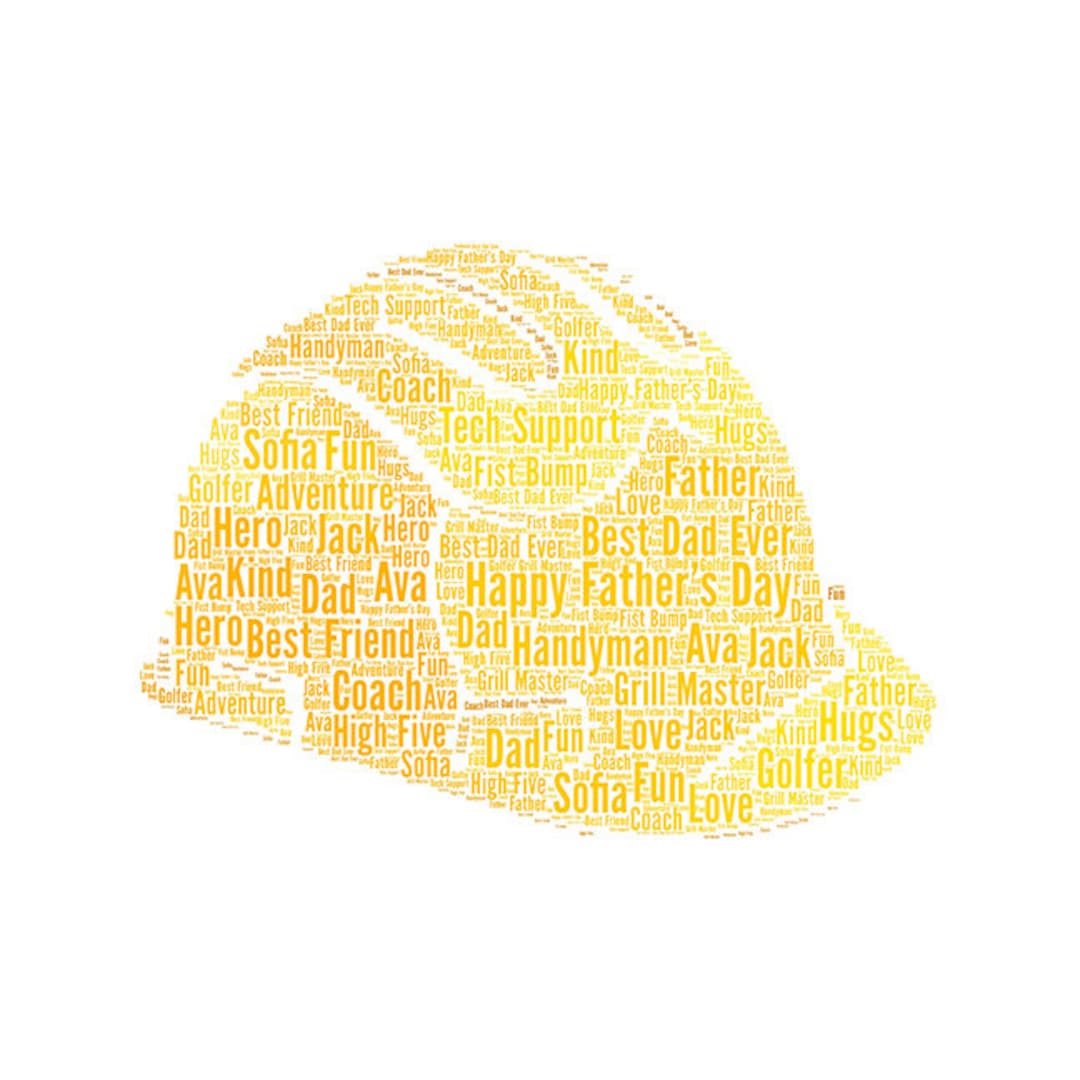 Digital Construction HARD HAT - Word Cloud Art - Wordle - Makes a Great ...