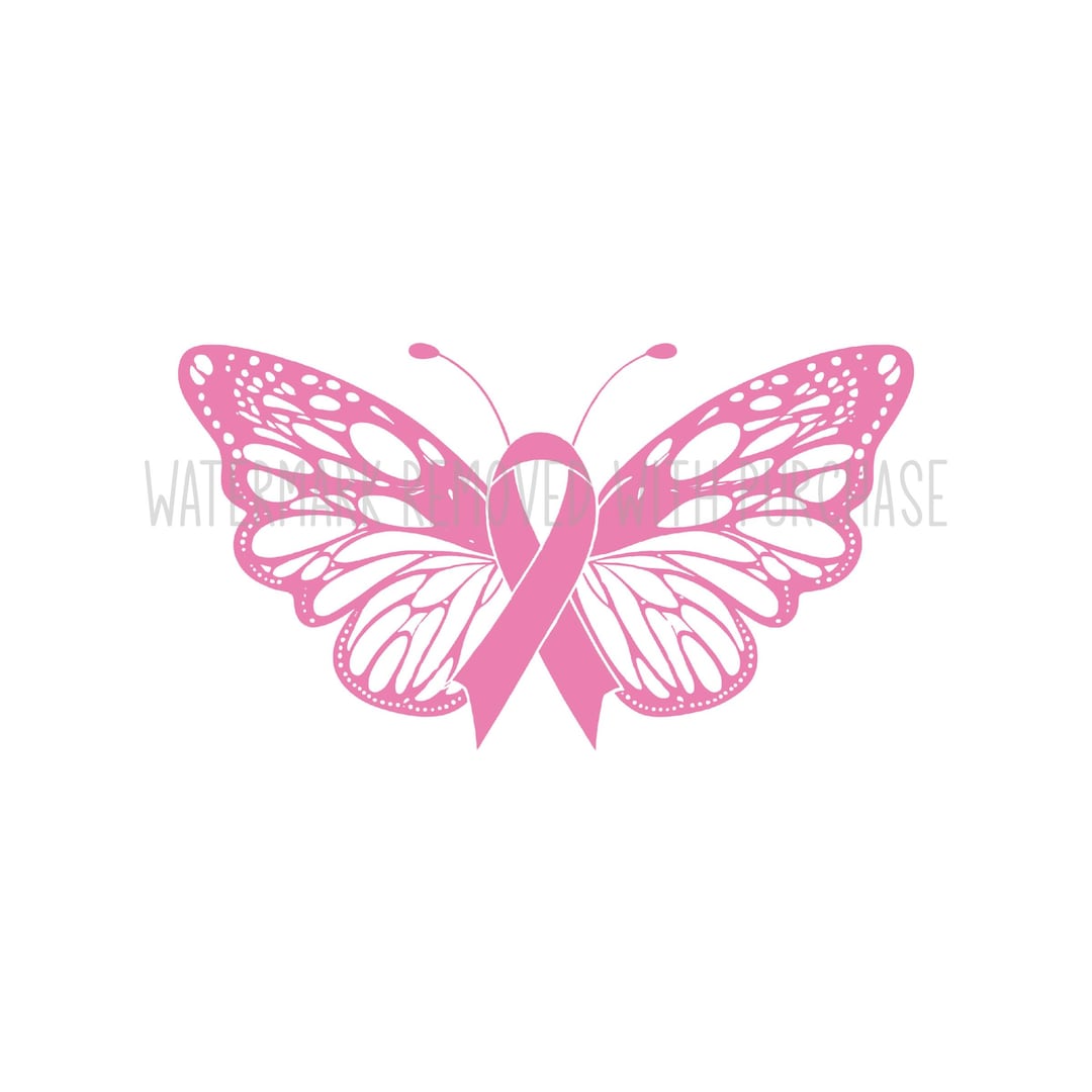 INSTANT Digital Download - BUTTERFLY Pink CANCER Awareness Ribbon Pdf ...
