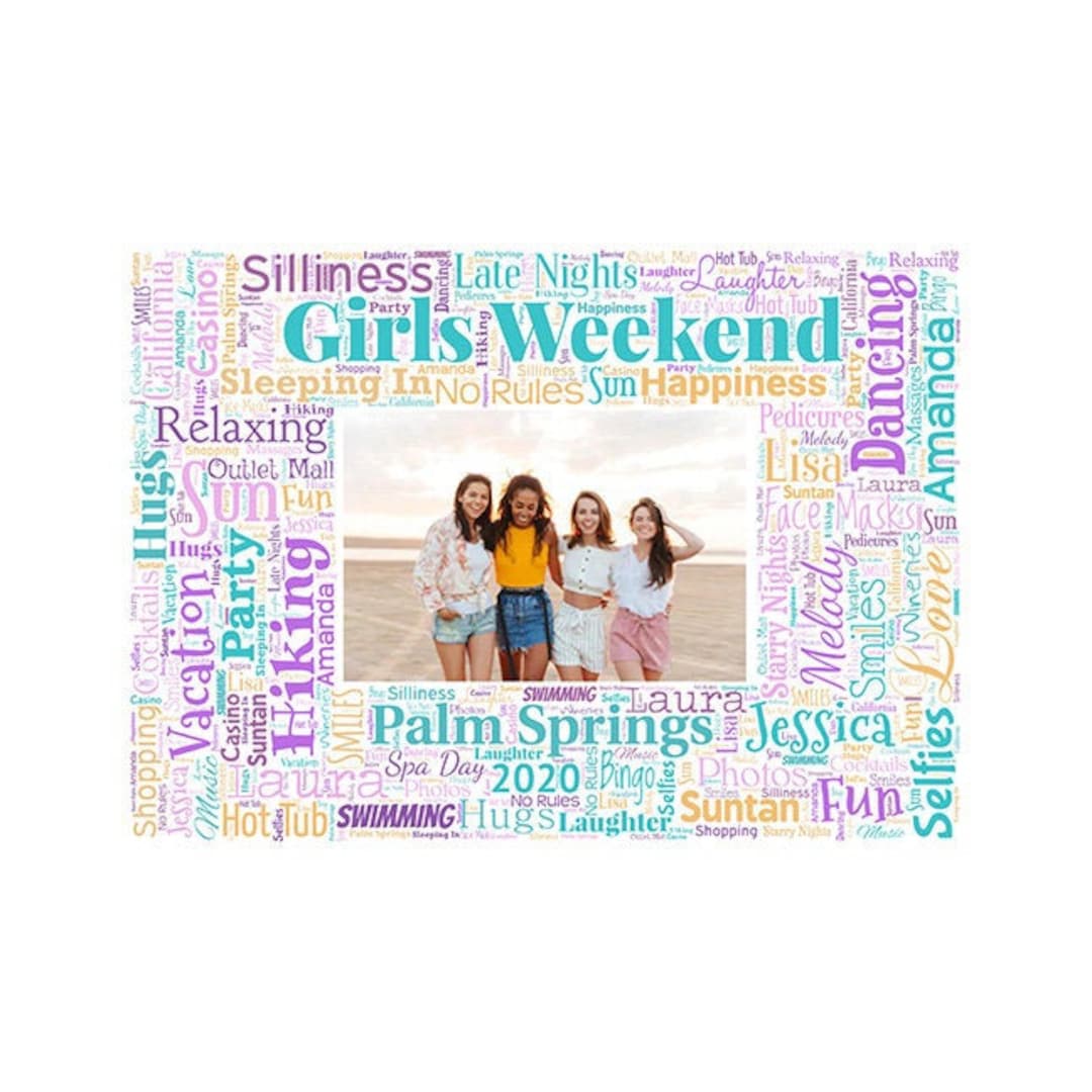 Digital GIRLS WEEKEND Memories Vacation Gift - Photo Frame Outline ...