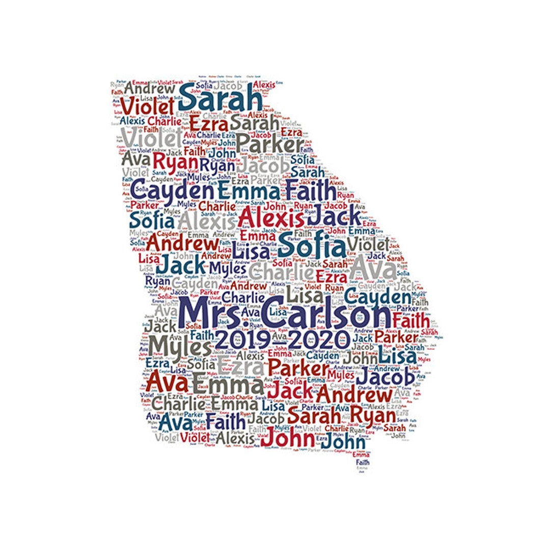 Georgia US STATE Digital Word Cloud Art Print Makes Great Gift ...