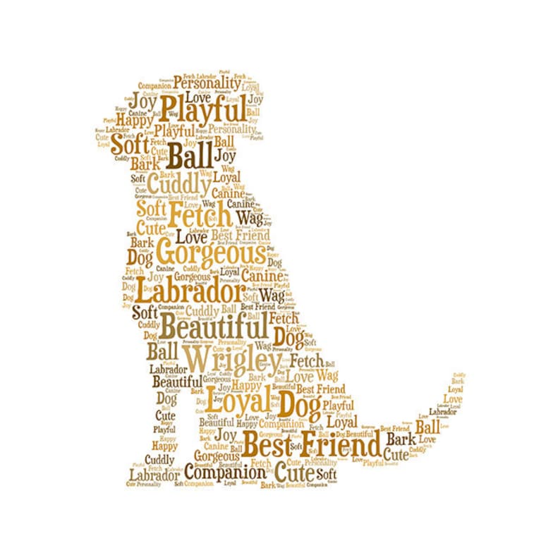 Digital Dog LABRADOR Word Cloud Wordle Art Makes a Great - Etsy