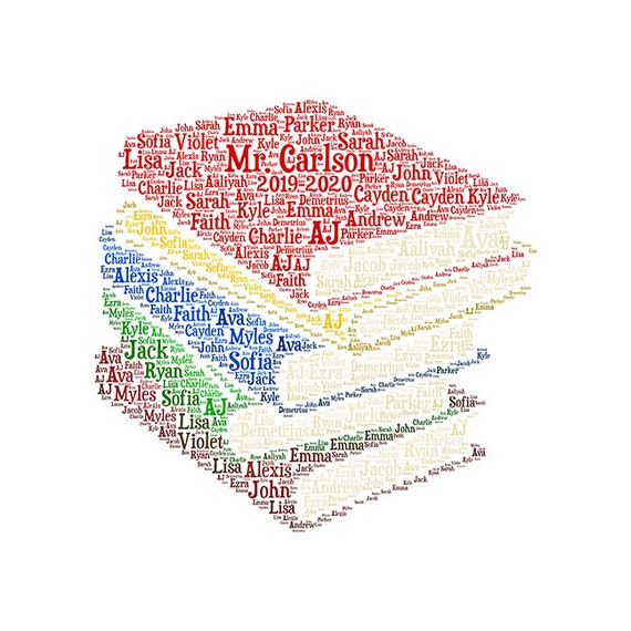 Digital BOOK STACK Word Cloud Art Wordle Makes Great Teacher | Etsy