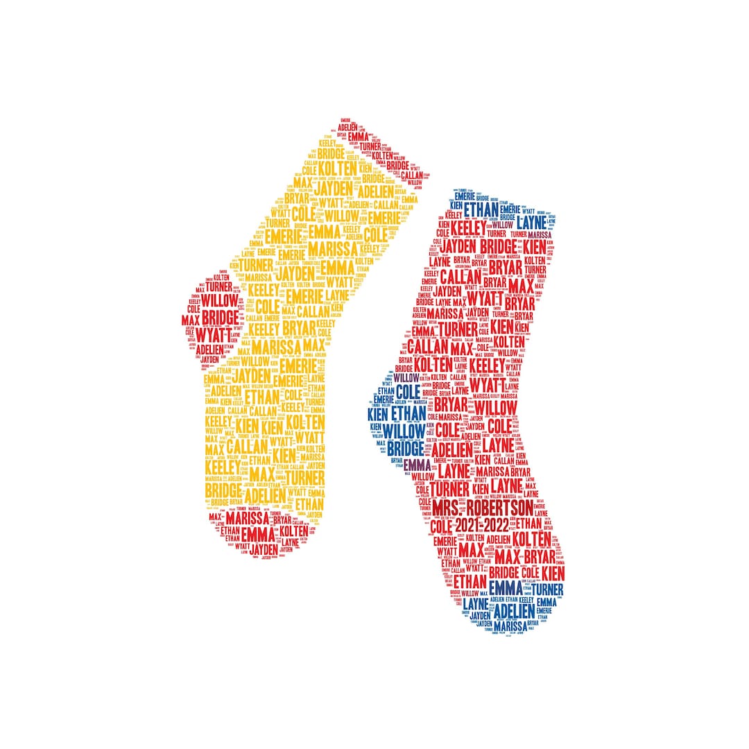 Digital MISMATCHED SOCKS Word Cloud Art Wordle - Makes Great Teacher ...
