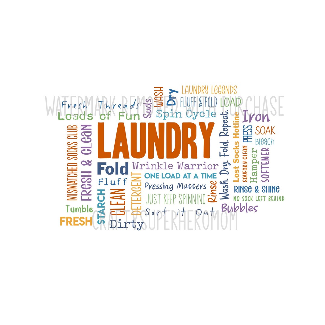 Customized Digital LAUNDRY ROOM Word Cloud Art - Great Housewarming ...