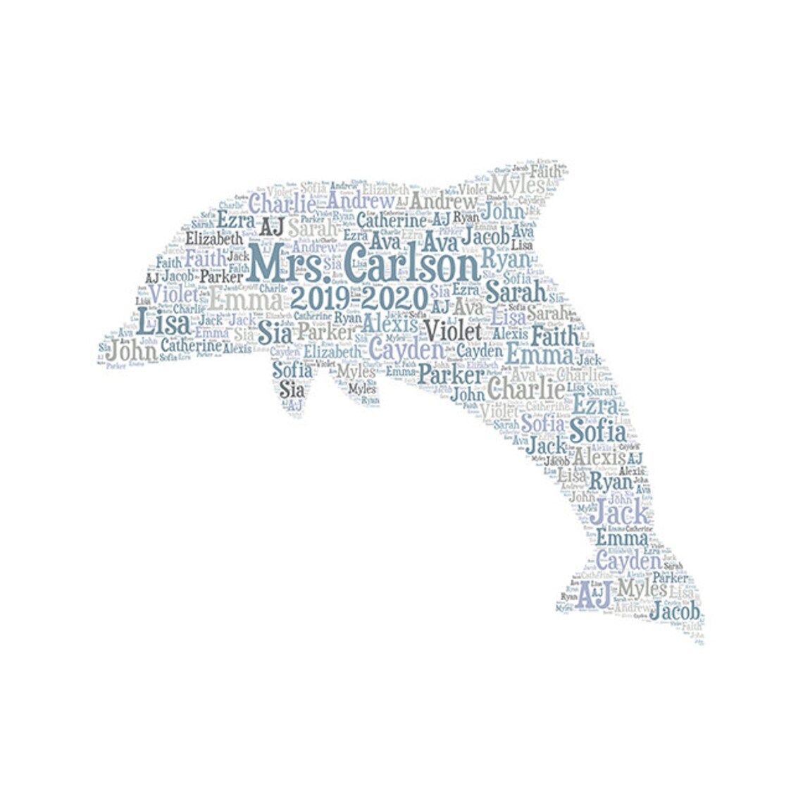 Digital DOLPHIN Word Cloud Art Wordle Makes Great Teacher - Etsy