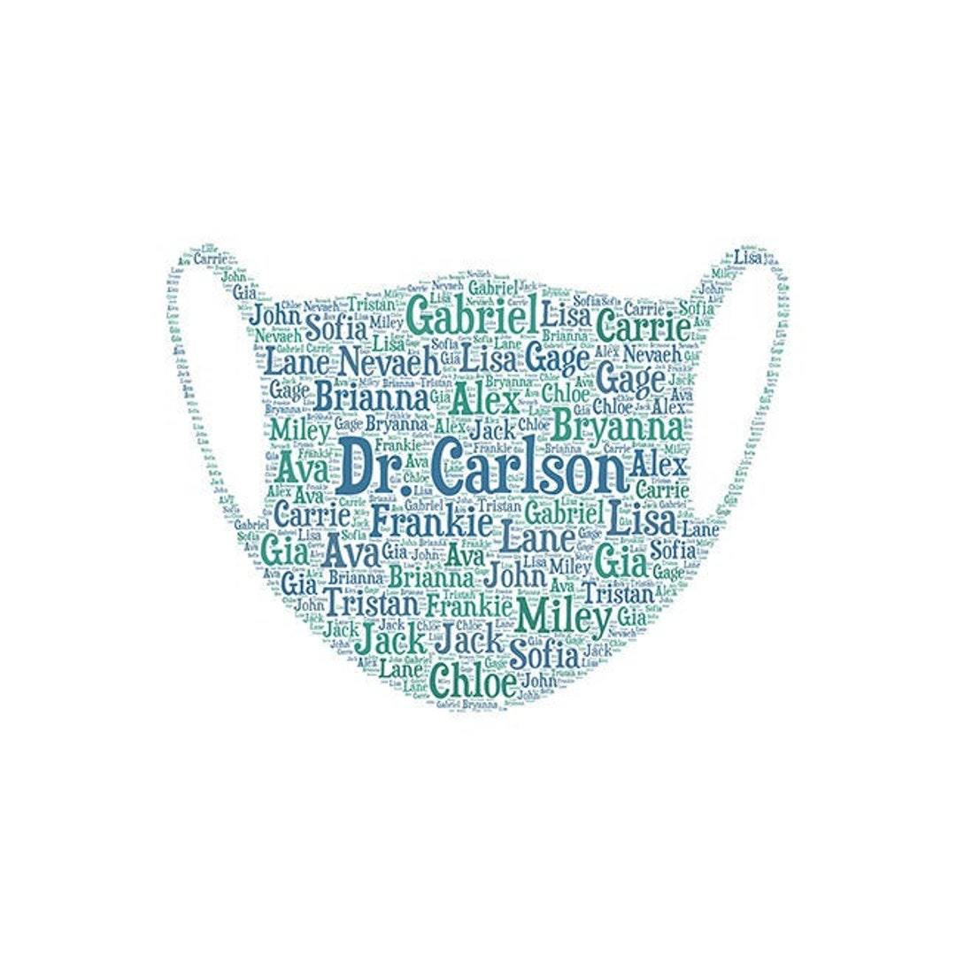 Digital Face Mask Word Cloud Art - Wordle - Great Teacher Appreciation ...