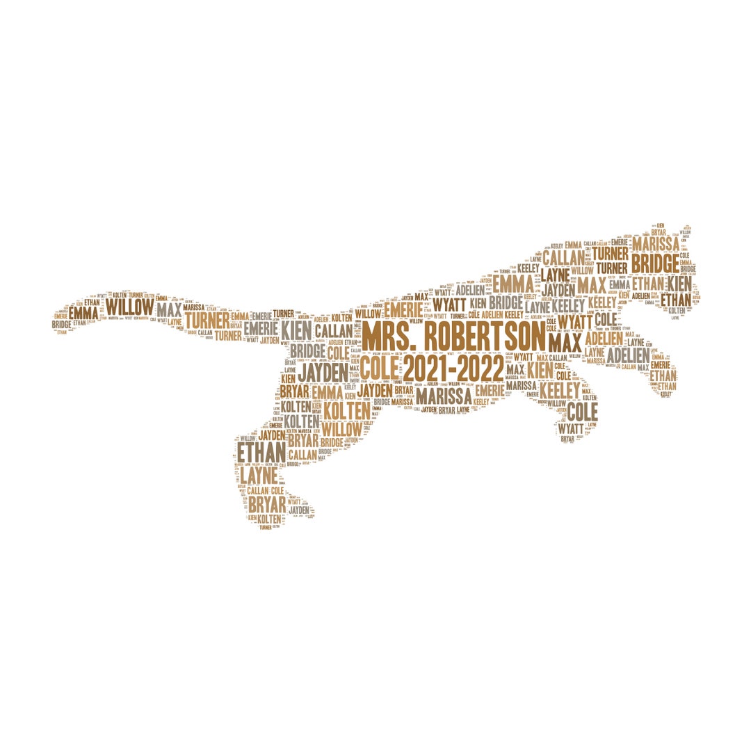 Digital COUGAR Mountain Lion Word Cloud Art Wordle Big Cat - Makes ...