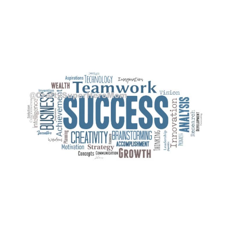 INSTANT Digital Download - SUCCESS - Word Cloud Pdf Png Jpg - Corporate ...