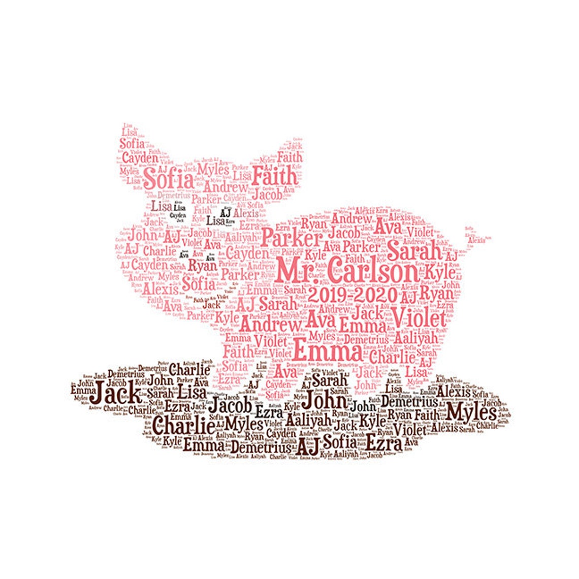 Digital PIG With Mud Farm Animal Word Cloud Art Wordle Makes - Etsy