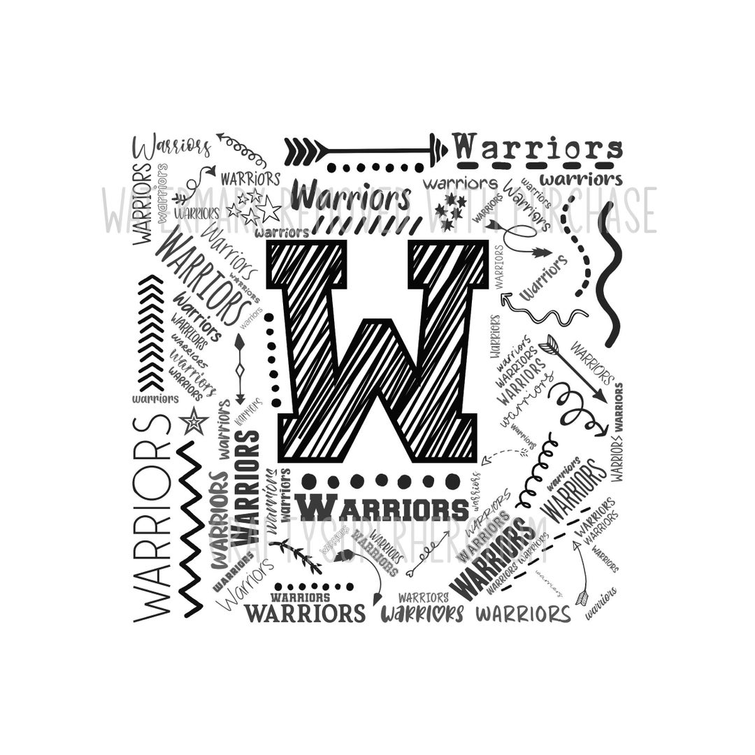 INSTANT Digital Download - WARRIORS - Svg Pdf Png Jpg - Includes 12"x12 ...