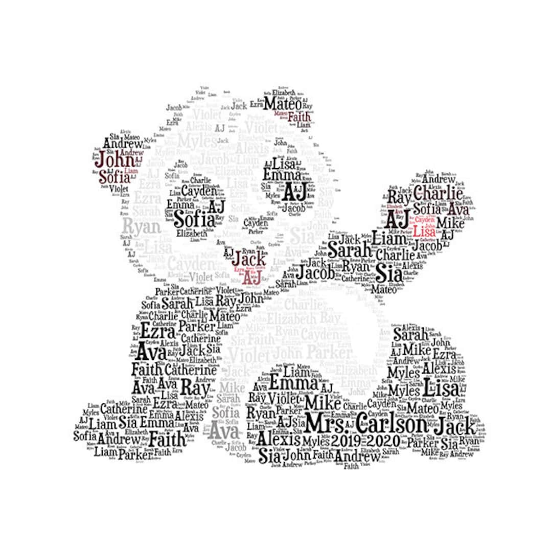 Digital PANDA Word Cloud Art Wordle Makes a Great Teacher Appreciation ...