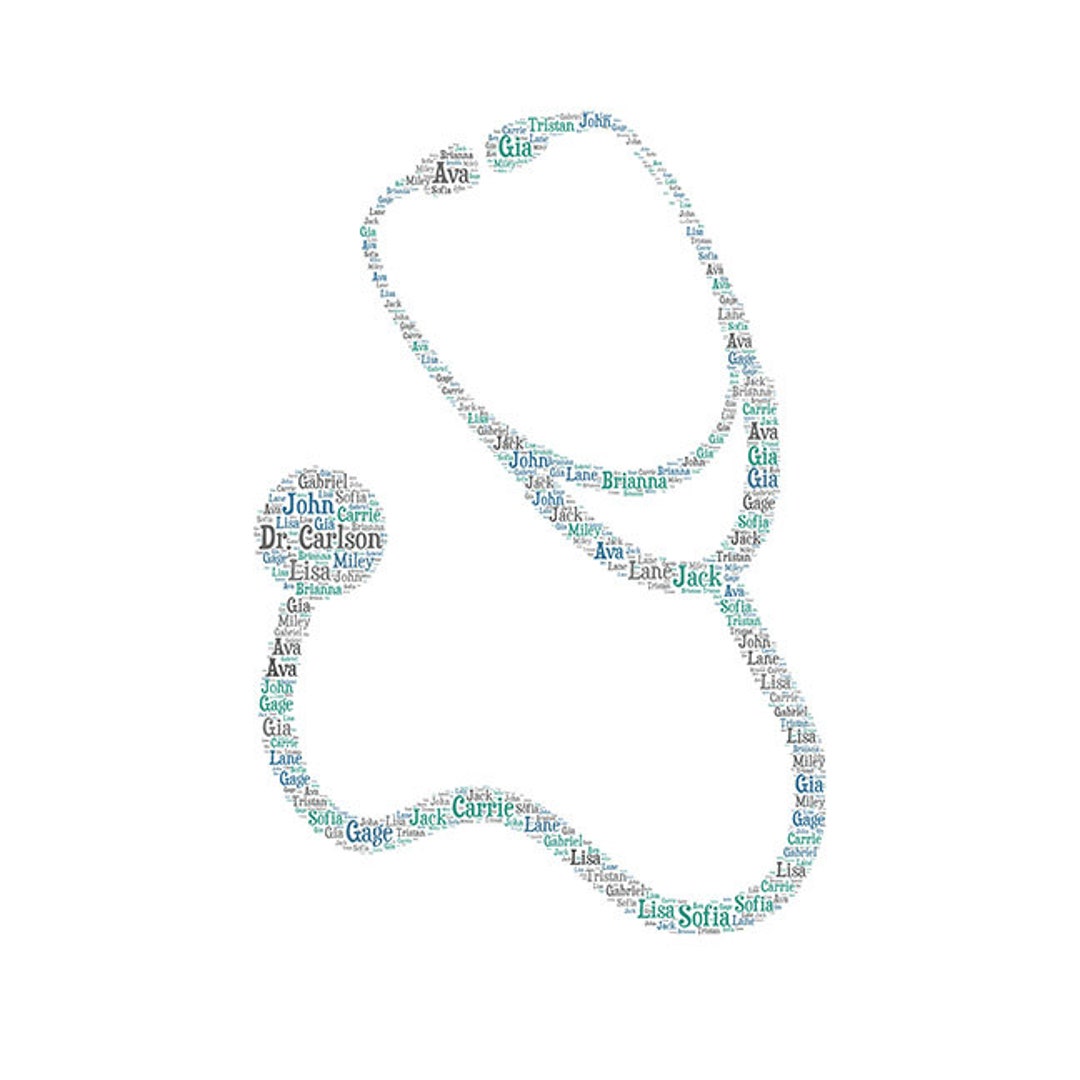 Digital Word Cloud Stethoscope - Medical Professional Nurse ...