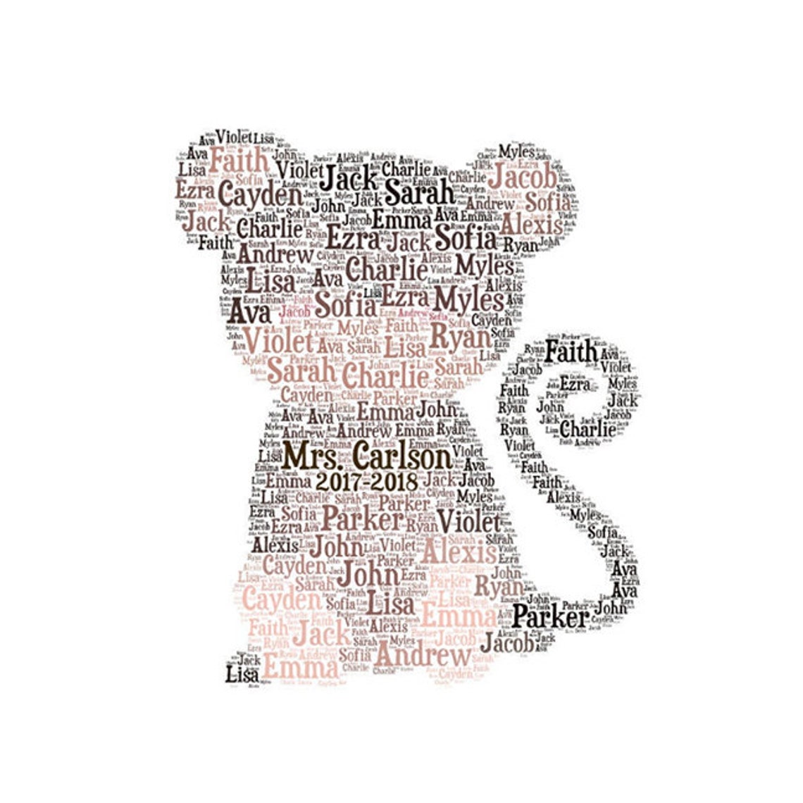 Digital TEACHER Inspired Word Cloud Art MONKEY Makes Great | Etsy