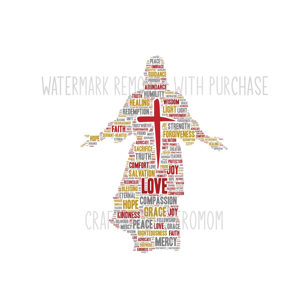 INSTANT Digital Download - JESUS Word Cloud Wordle Svg Pdf Png Jpg ...