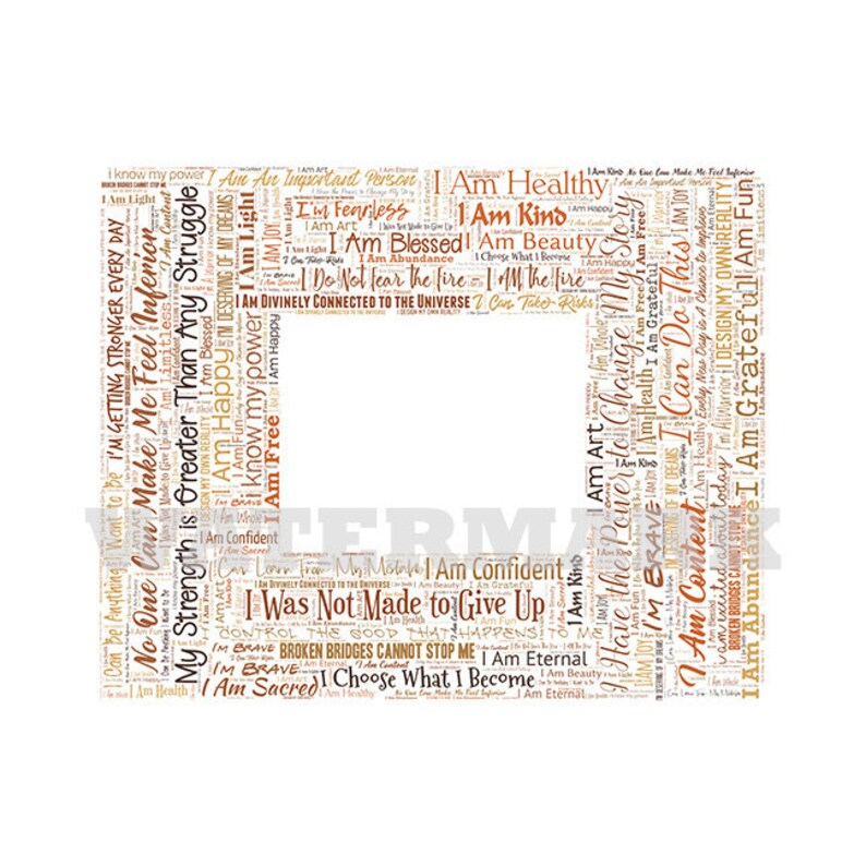 Instant Download Digital DAILY AFFIRMATIONS Frame Outline - Etsy