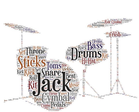 Digital DRUMMER Inspired Word Cloud Art Makes a Great Gift - Etsy