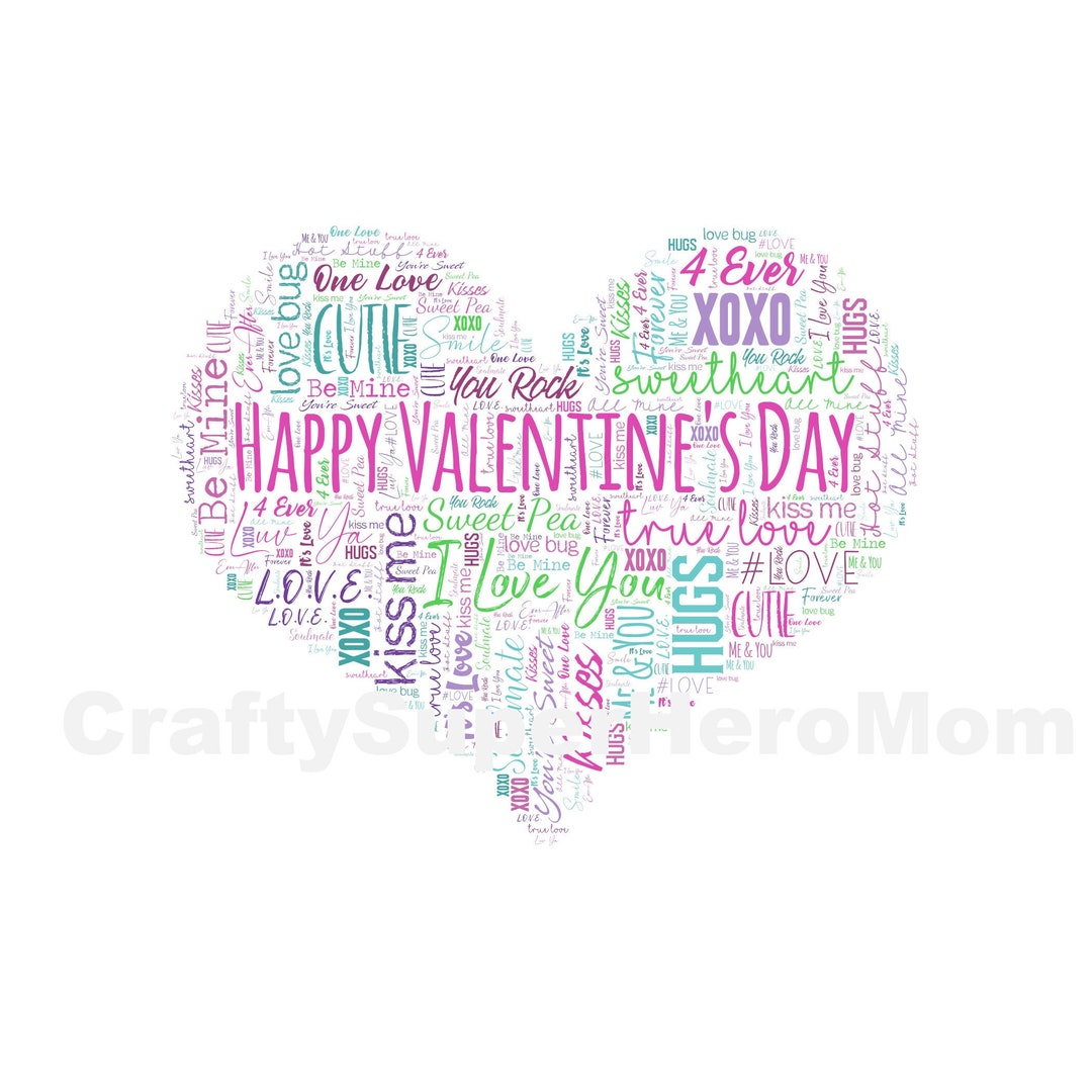 Personalized Digital HEART Word Cloud Wordle Art - Etsy