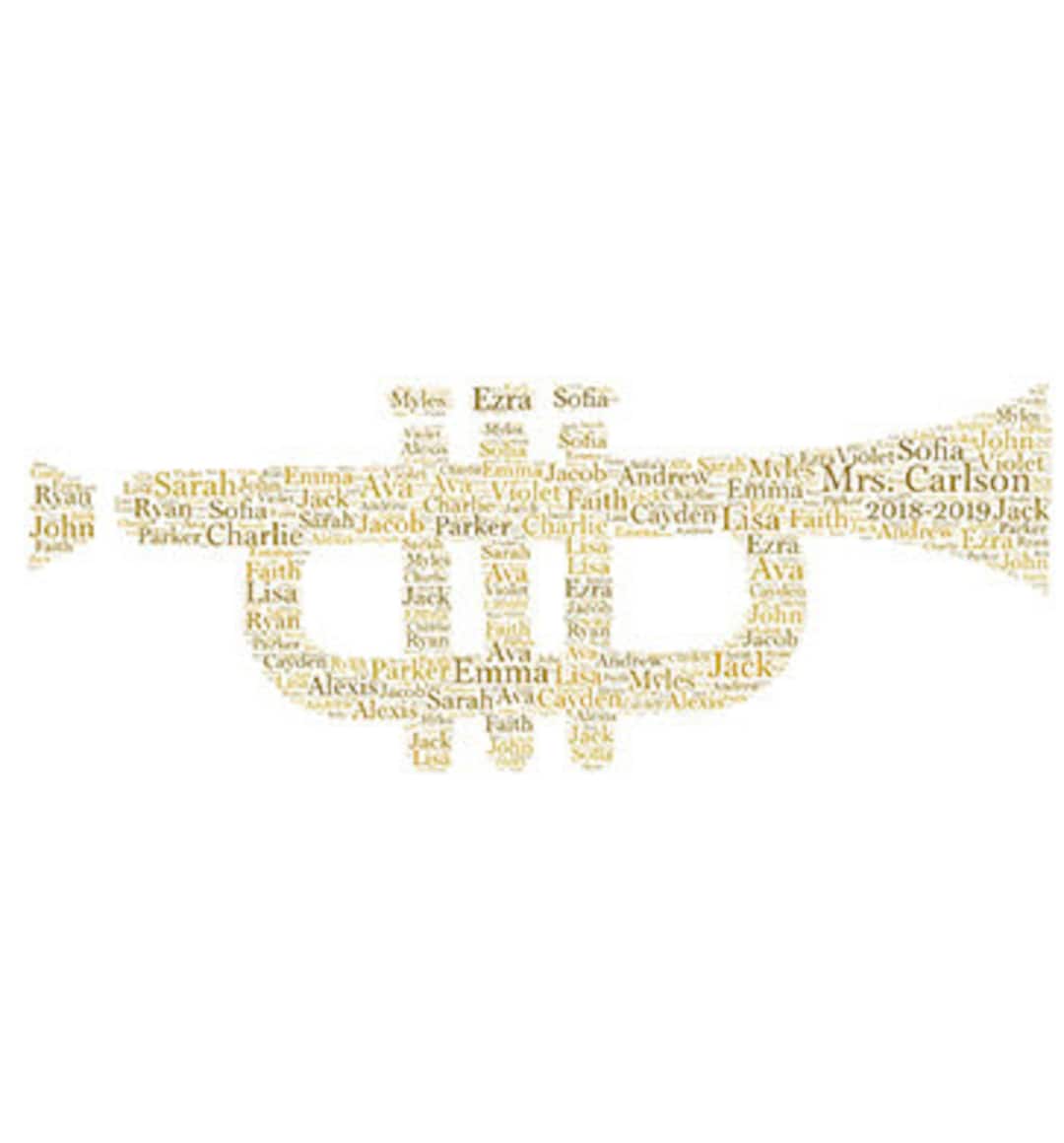 Digital Trumpet Instrument Brass Word Cloud Art Word Cloud ...