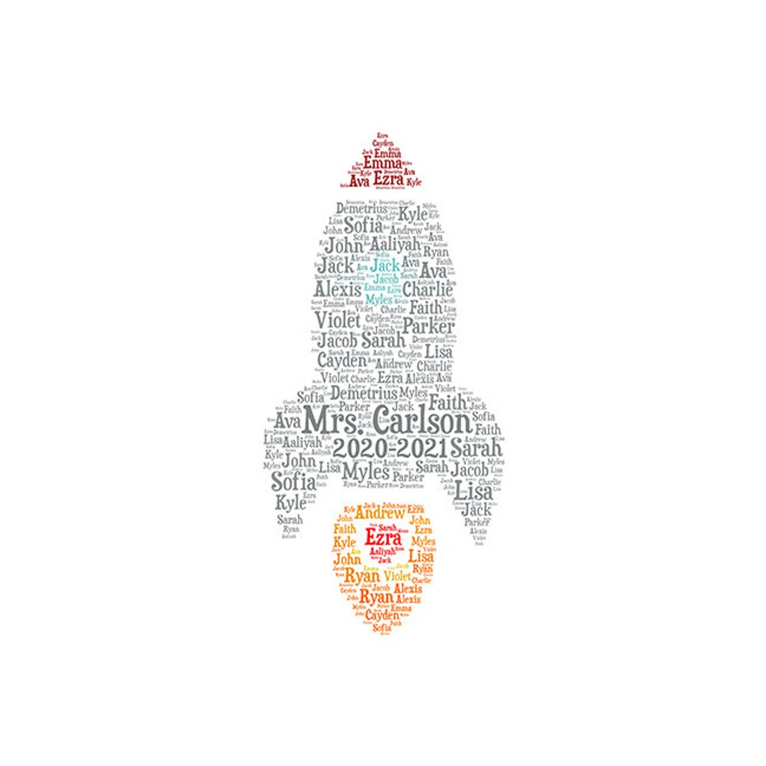 Digital ROCKET Word Cloud Art Wordle - Makes Great Teacher Appreciation ...
