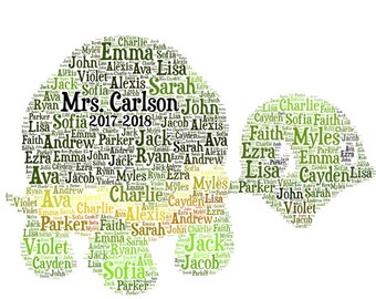 Digital TURTLE Word Cloud Art Wordle Makes Great Teacher | Etsy