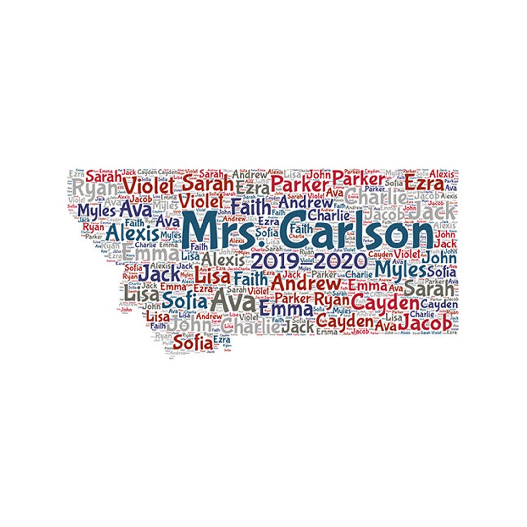 Montana US STATE Digital Word Cloud Art Print Makes Great Gift Add ...