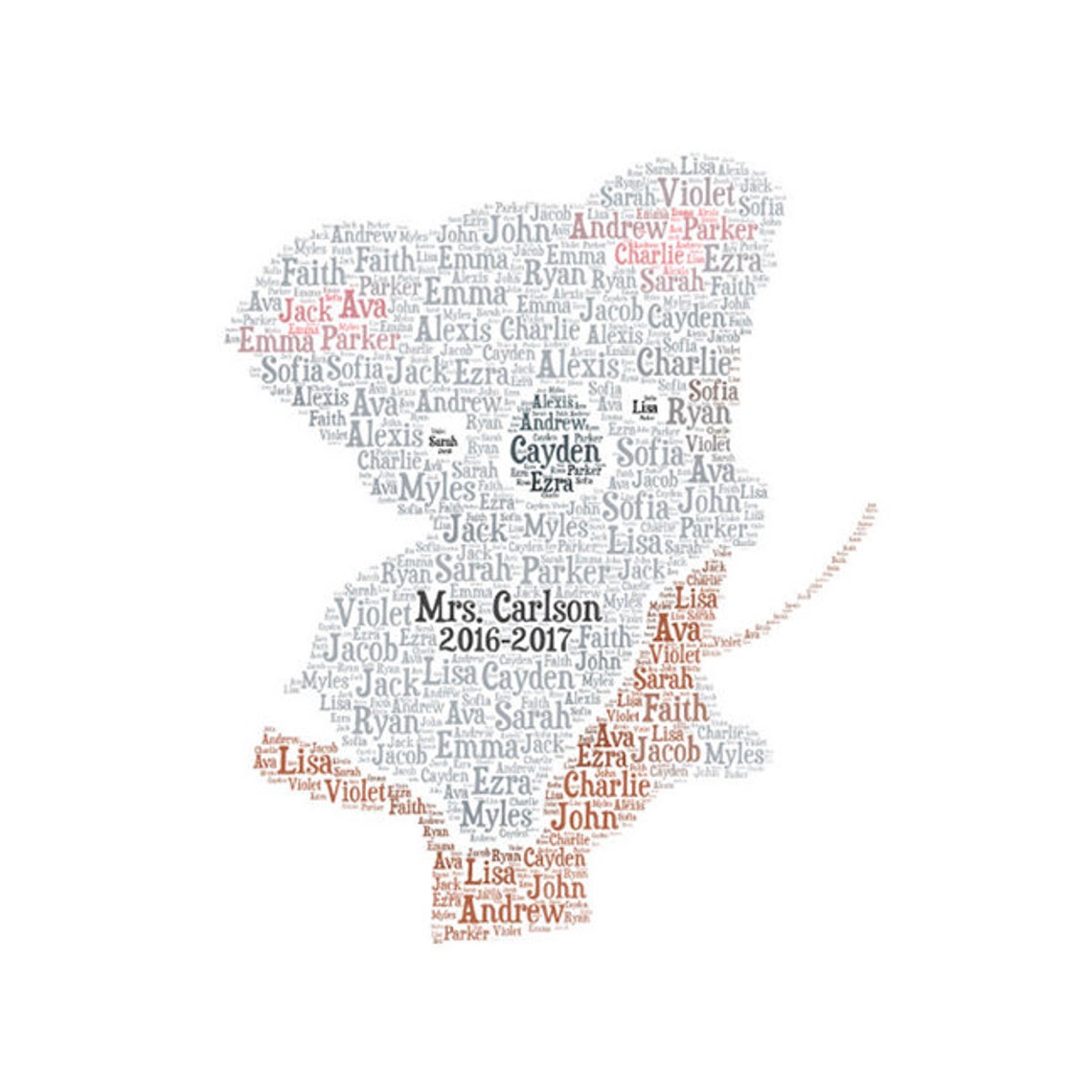 Digital KOALA Word Cloud Art Wordle Makes Great Teacher - Etsy