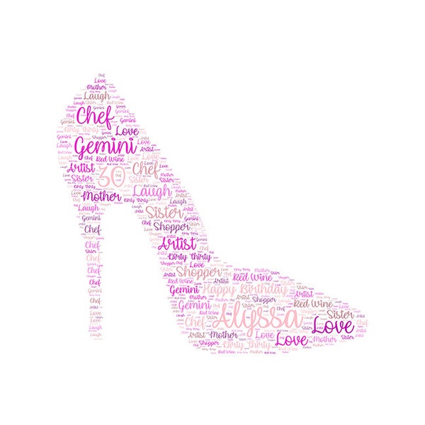 High Heel Word Art - Etsy