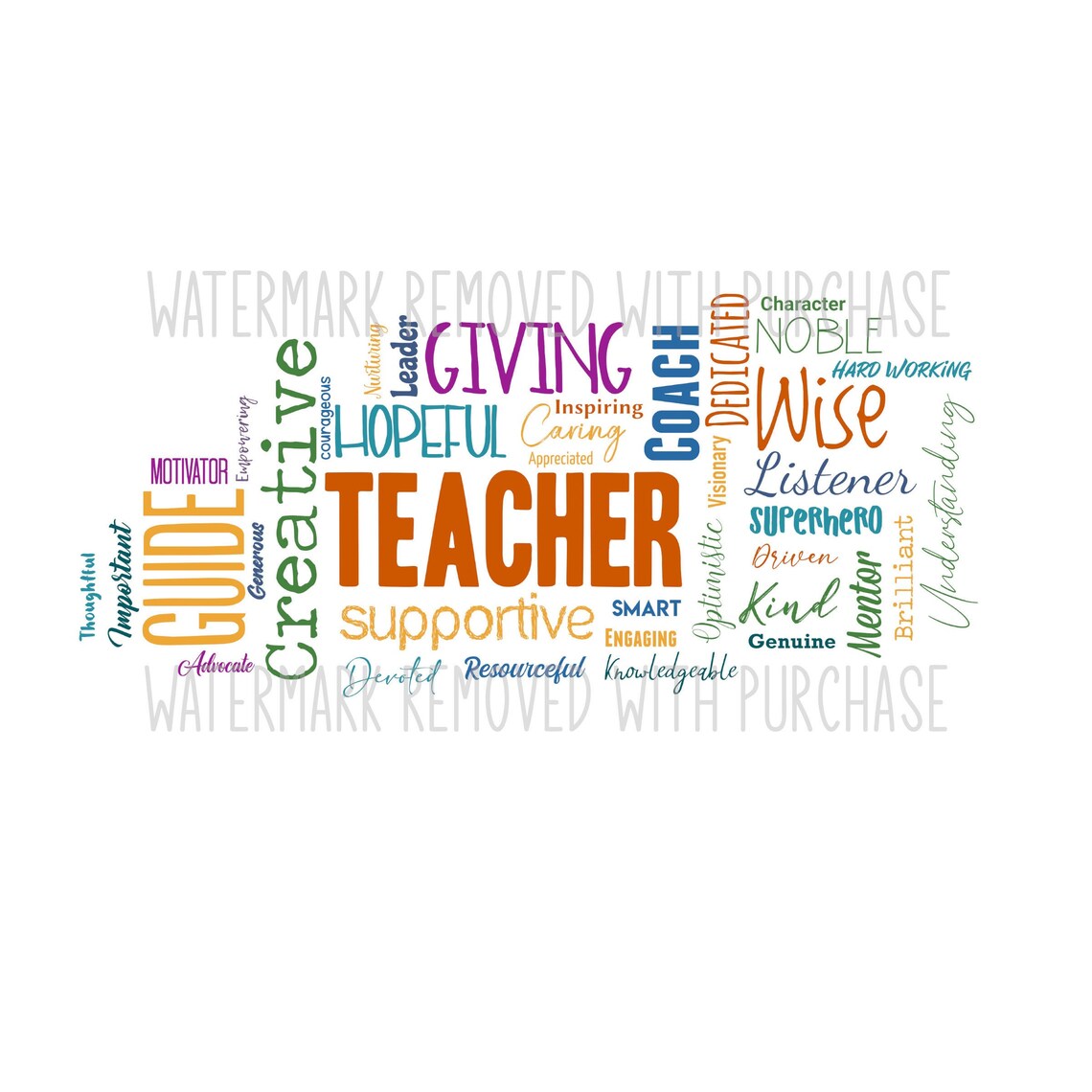 INSTANT Digital Download TEACHER Word Cloud Wordle Svg Pdf - Etsy