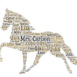 Digital Horse Word Cloud Art Wordle Makes a Great Teacher or Instructor ...