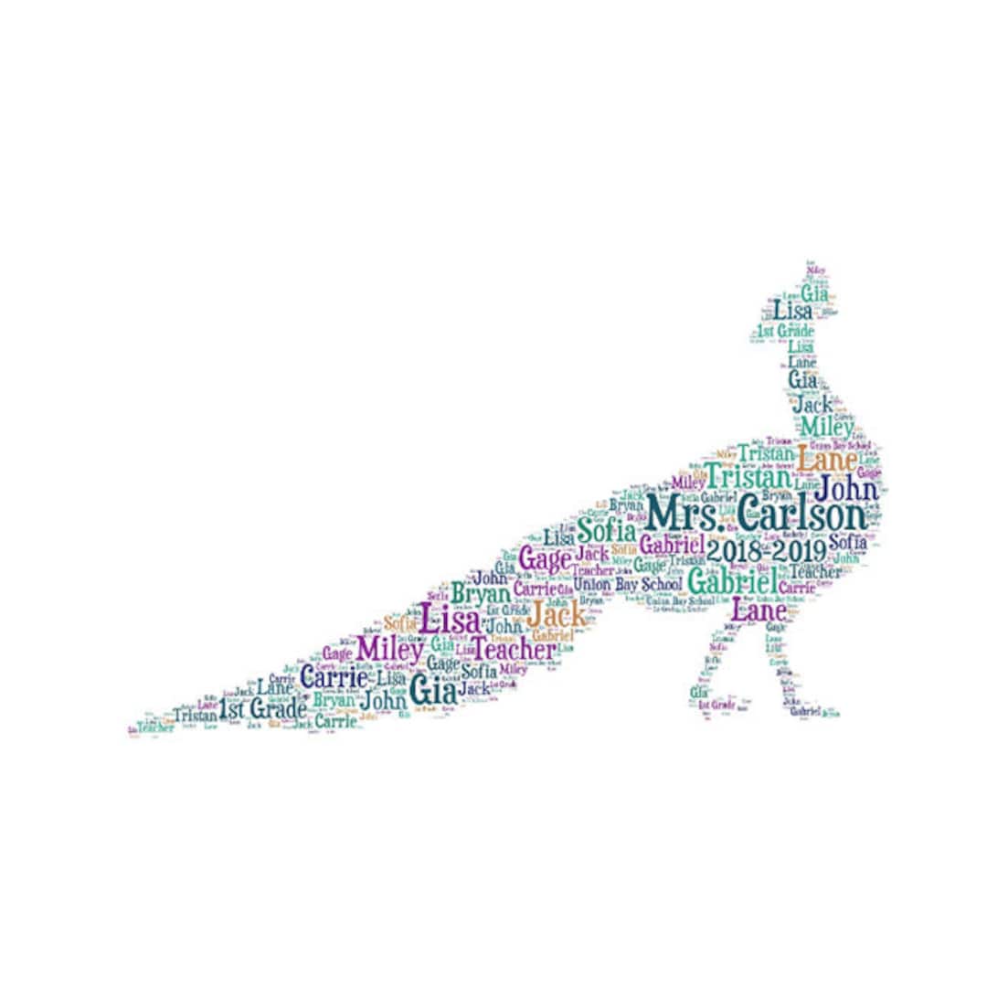 Digital Peacock Word Cloud Art Wordle Makes Great Teacher Appreciation ...