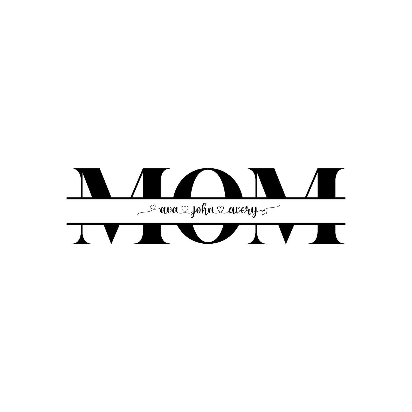 Custom Digital MOM Split Font With Children's Names / Gift Printable ...